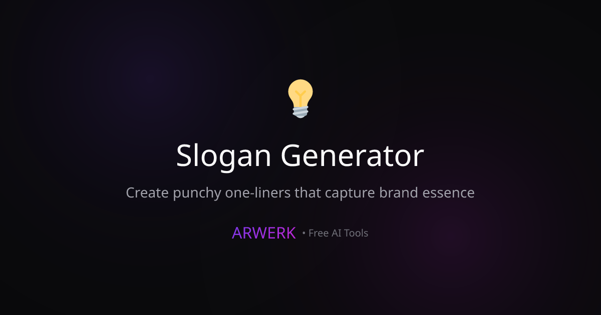 Slogan Generator - Free AI Tool | ARWERK | ARWERK